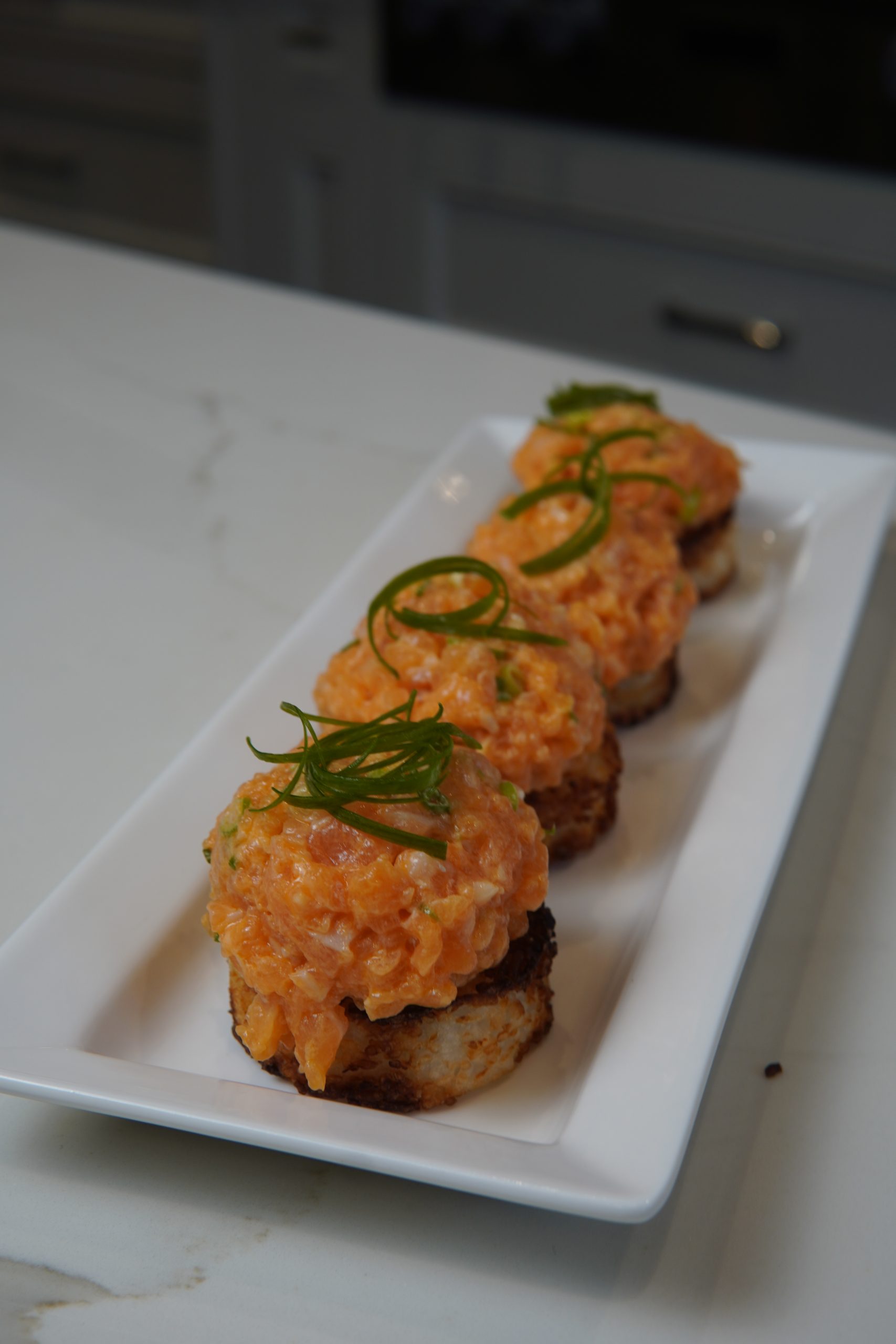 Spicy Salmon Crispy Rice (Air Fried) - Kwokspots